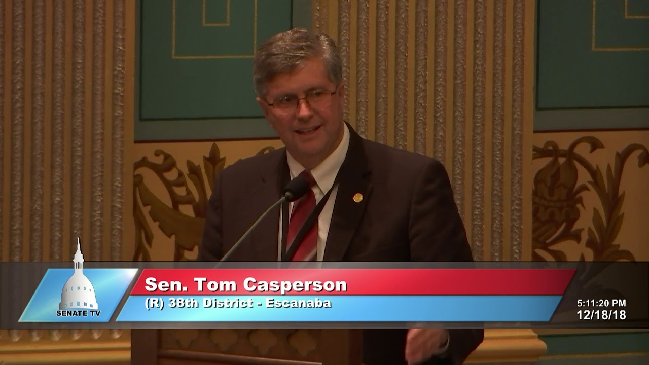 State Sen. Tom Casperson delivers farewell address to Senate - YouTube