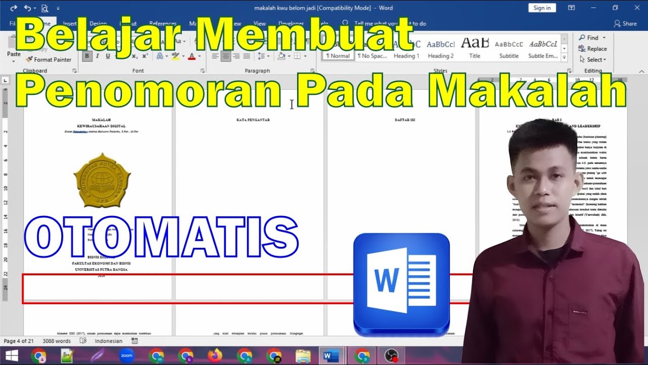 Cara Membuat Penomoran Otomatis Untuk Makalah Pada Microsoft Word - YouTube