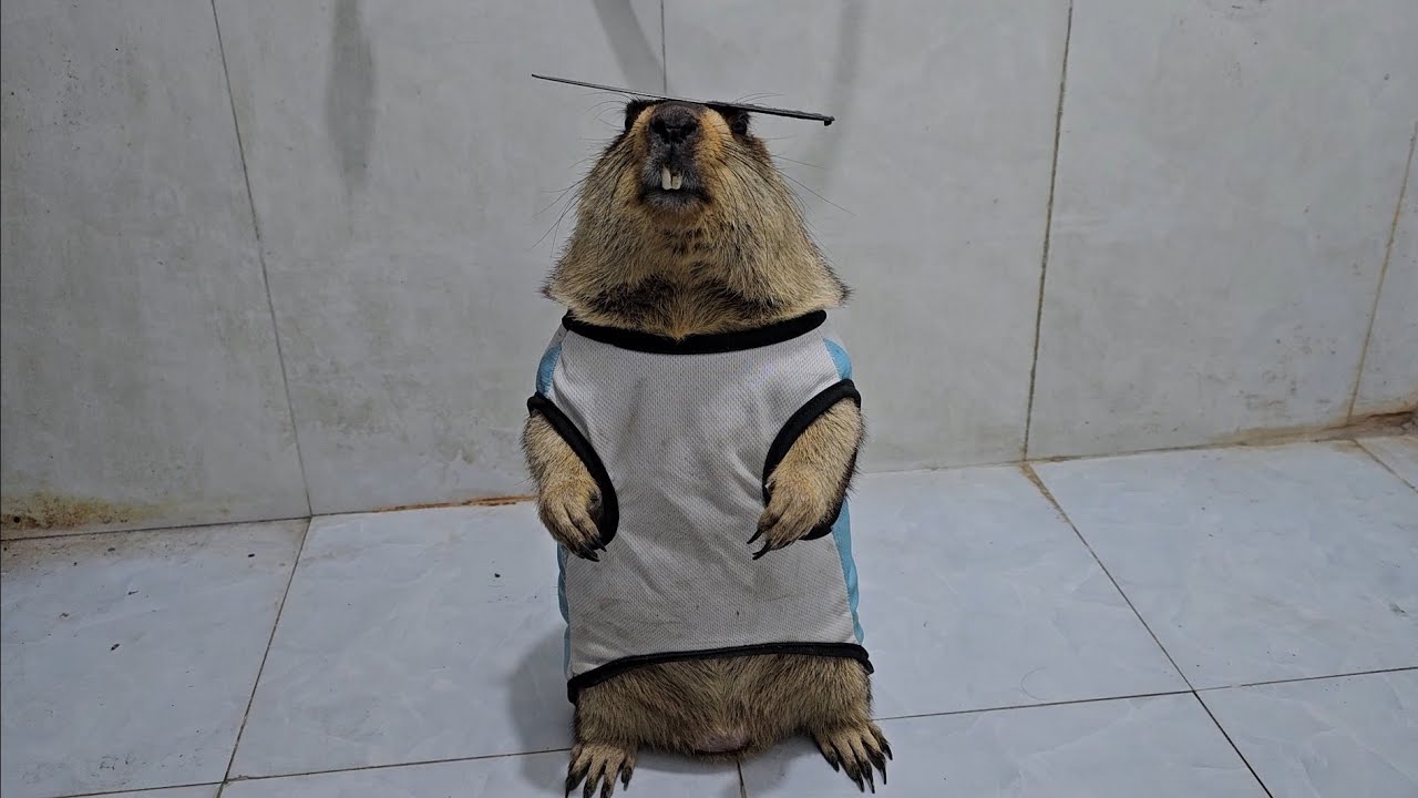 my cute silly marmot in costume - YouTube
