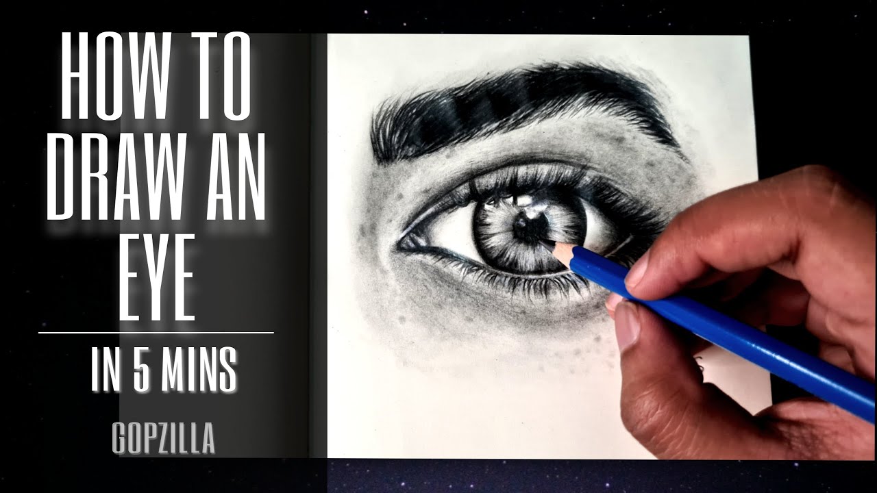 How to draw an Eye in 5 mins | Easy tutorial | Eye drawing | Gopzilla ...