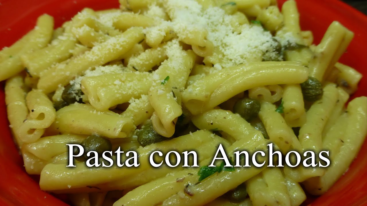 Pasta con Anchoas - Receta casera deliciosa fácil de hacer - YouTube