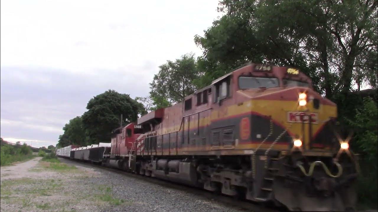 (CPKC) CP 2-420 with KCSM 4754 passing Weston - YouTube