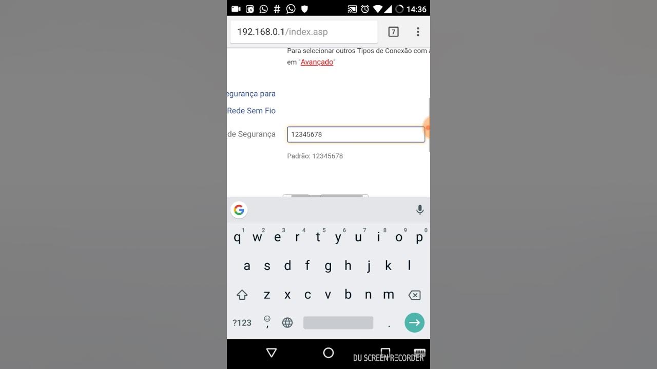 Trocando senha Roteador Multilaser re160 pelo celular - YouTube