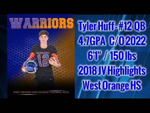 #12 Tyler Huff - West Orange HS JV QB - YouTube