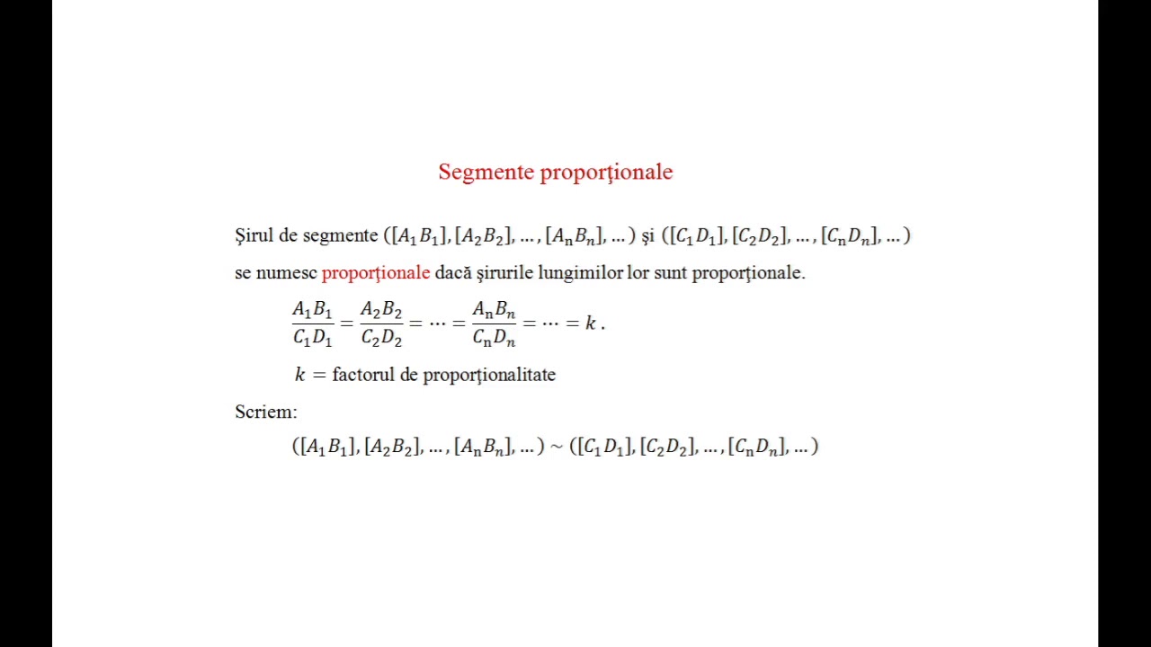 Raportul a doua segmente - Segmente proportionale - Evaluare nationala ...