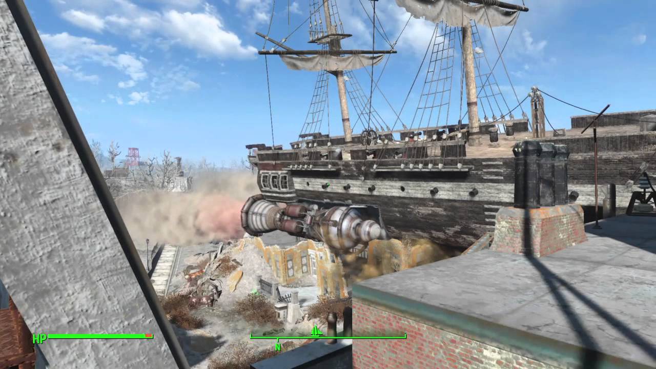 Fallout 4_ the uss constitution lift off - YouTube
