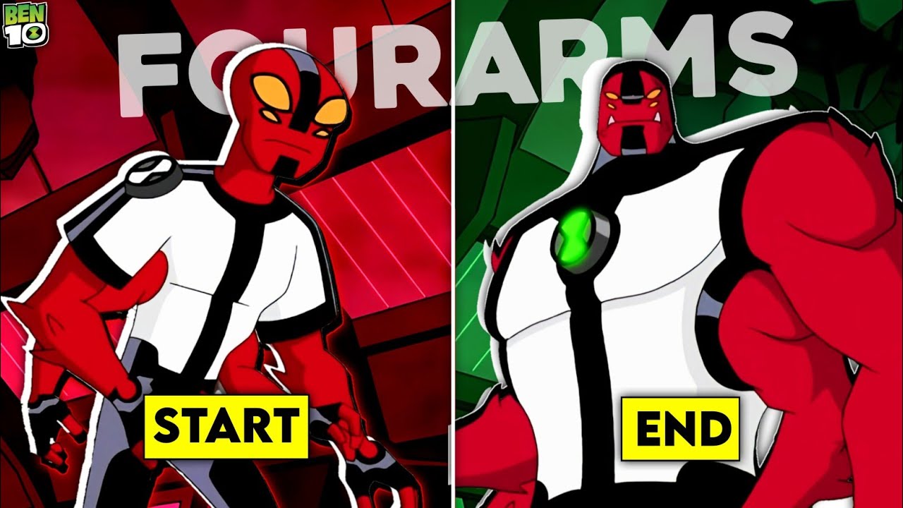 Explained Four-arms starting to ending | tetramand journey | Ben 10 ...