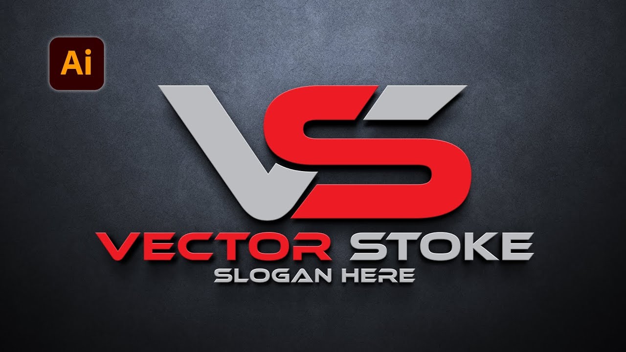 Typography V+S Logo Design in Illustrator | Professional Logo Design in ...