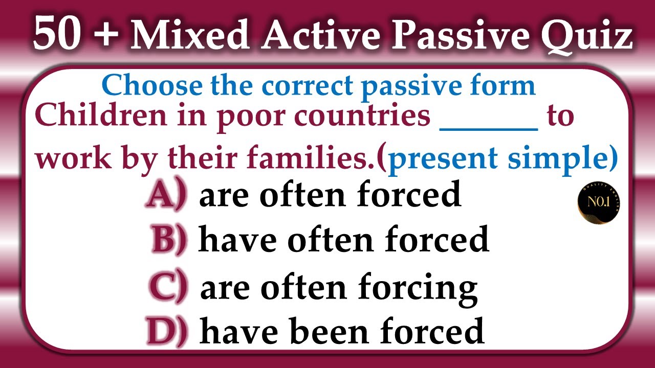 🔥 50 + Mixed Active Passive Quiz 💥 | Test Your Voice Knowledge 🧠 ...