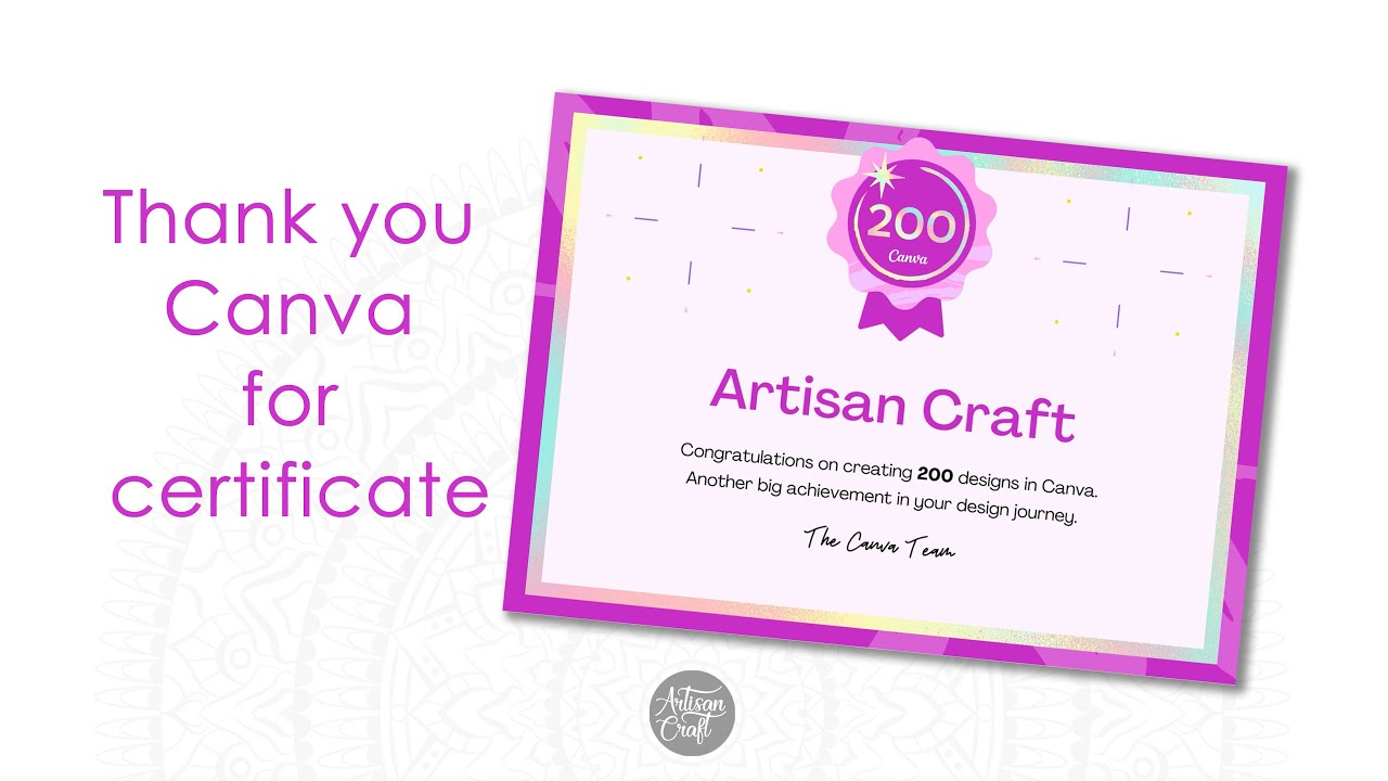 Canva 200 Design Milestone Badge- Thank you - YouTube