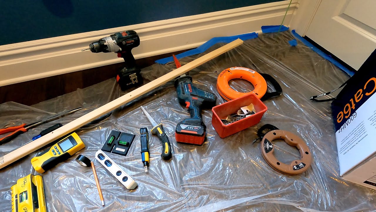 What tools to use for In-ceiling wire pulls/ installation - YouTube