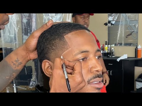 How to fix a pushed back or receding hairline / how to cut a temp fade ...