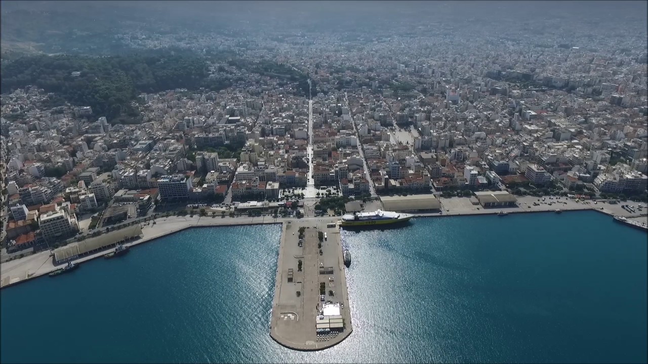 Patra port and center aerial view - YouTube
