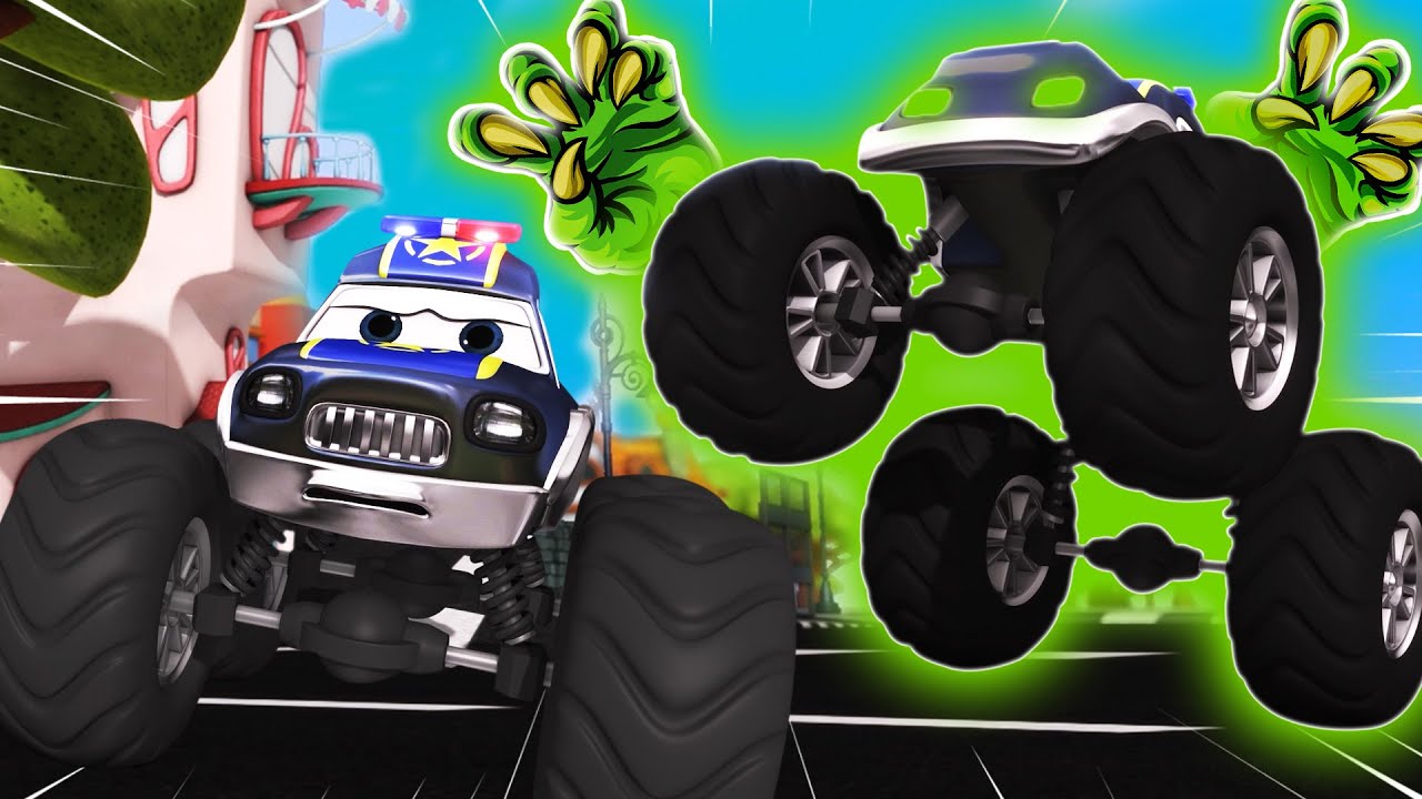 Police Monster Car Chase | Monster Truck | Police Cartoon | Superhero ...