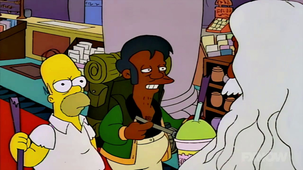 Homer and Apu Visit First Kwik-E-Mart - YouTube
