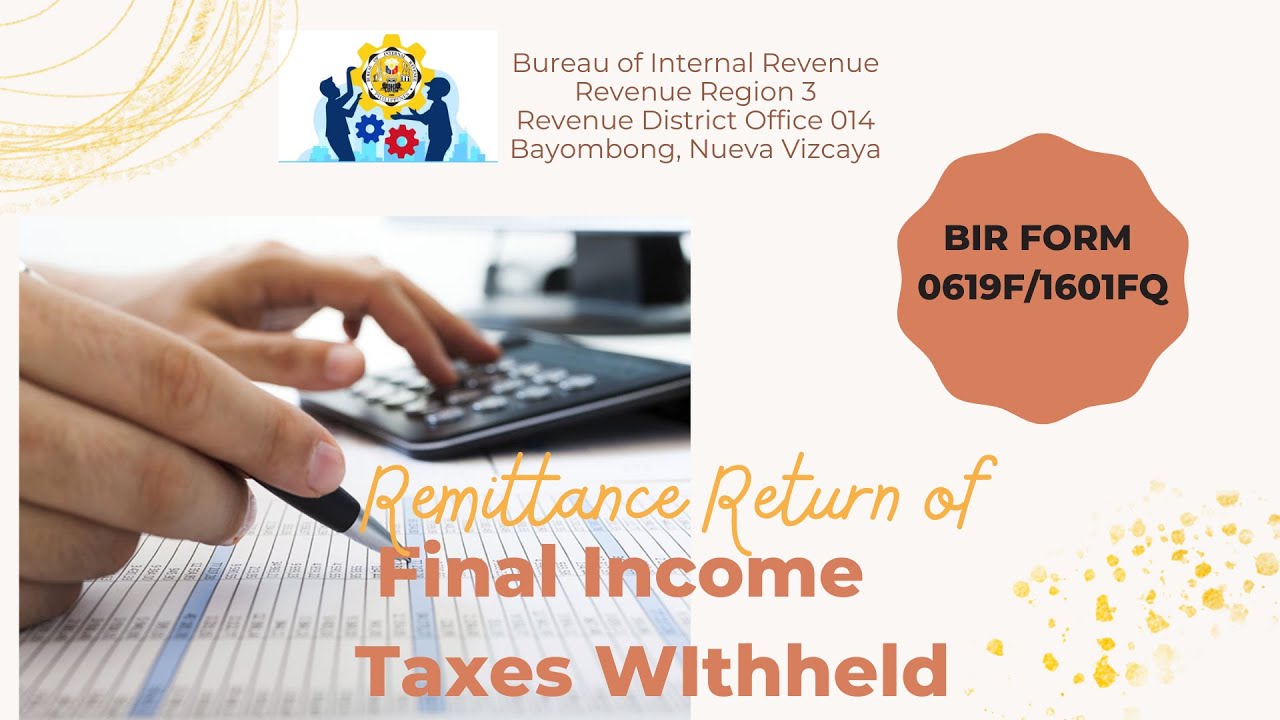 BIR Form 0619F And 1601FQ | BIR BAYOMBONG - YouTube