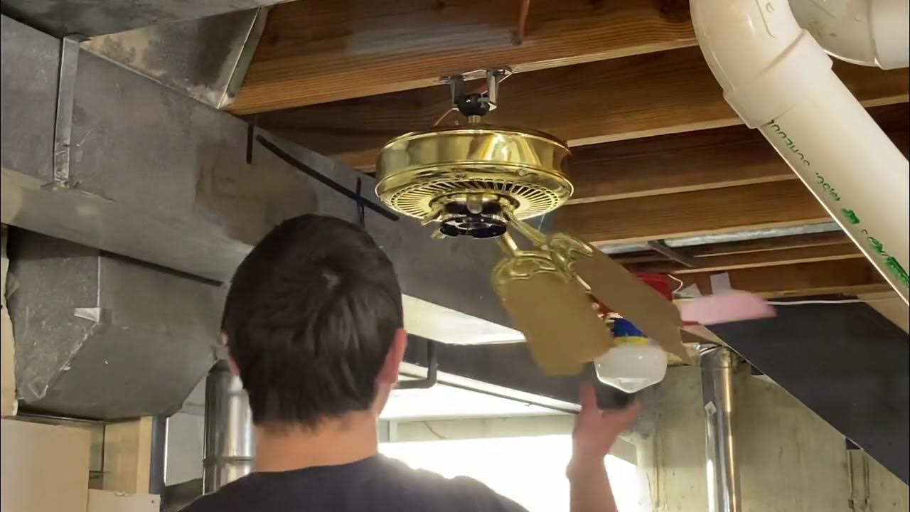 Smashing a ceiling fan part two - YouTube