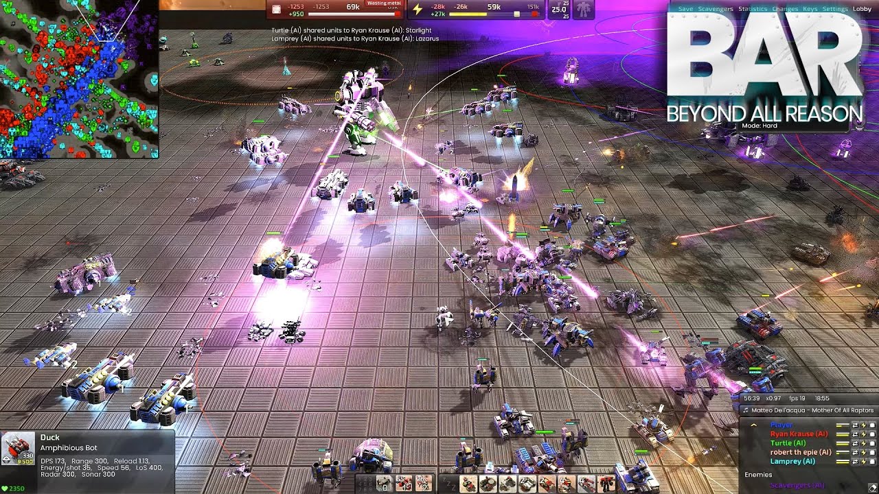 BAR Beyond all Reason 5 Vs 1 Hard Scavengers at Metal Plate Map as ...