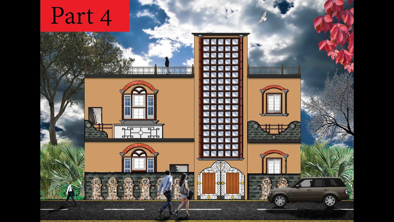 How to Make Front Elevation Photoshop CC Architecture I Part 4 I By ...