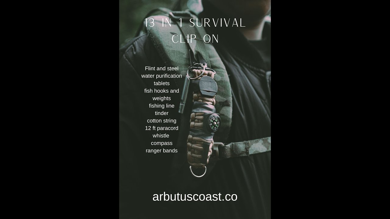 13 in 1 Paracord Survival Clip-On. The MUST HAVE survival tool for any ...