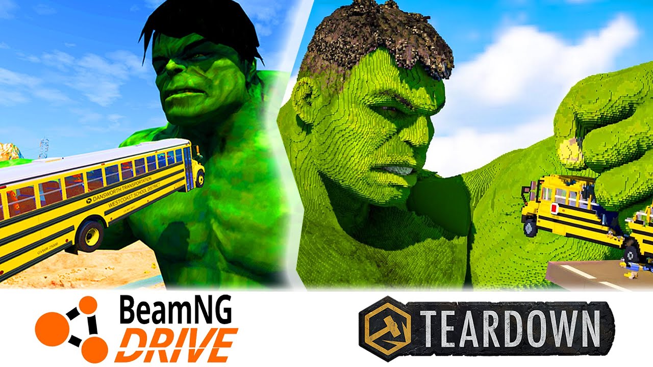 Cars vs Hulk Teardown vs BeamNG Drive - YouTube