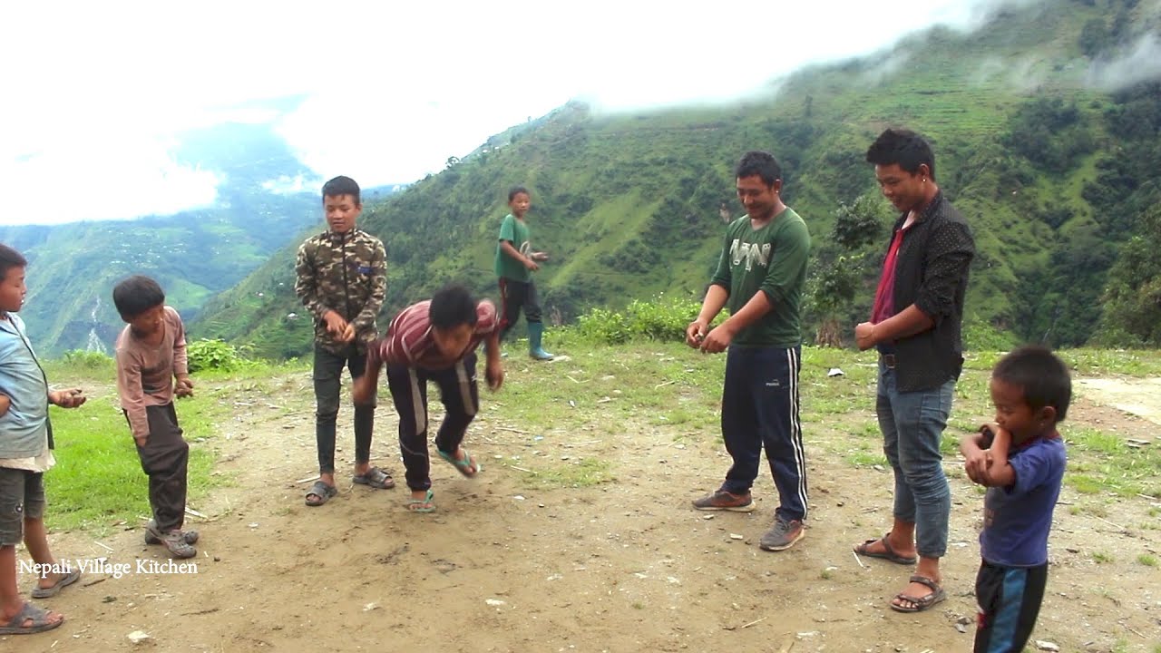 Playing Walnut Money Game in the village || Cool Life of Rural Nepal ...