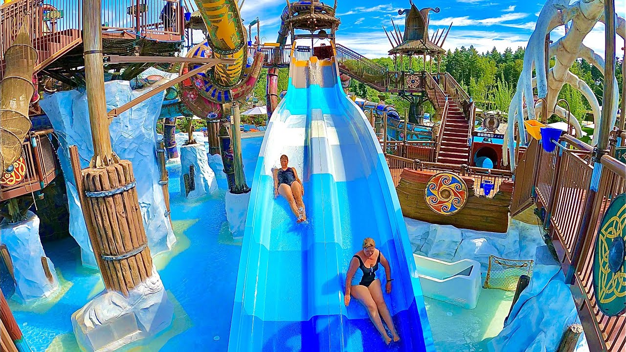 Racing Slide at Rulantica Water Park - YouTube