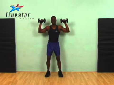 Standing Front Shoulder Press (dumbbells) Adult Male - YouTube