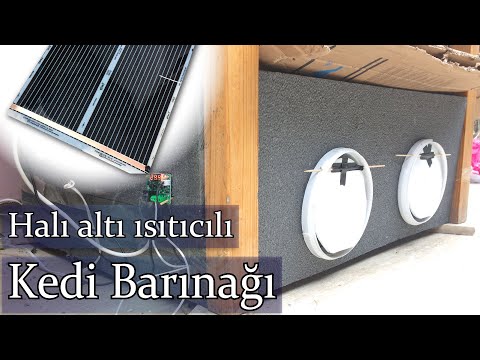 Halı altı ısıtıcı montajı | sokak hayvanları için ısıtıcılı kedi barınağı yapımı