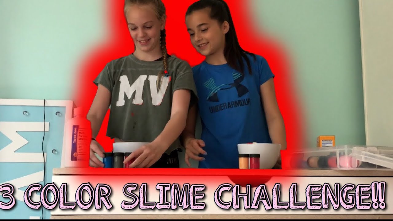 3 color slime challenge!!! - YouTube