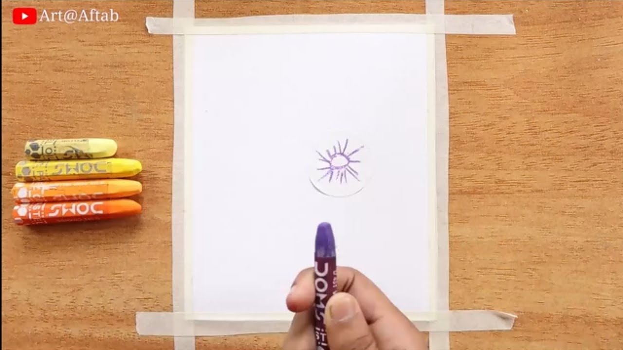 Beautiful scenery drawing with oil pastels - step by step - YouTube