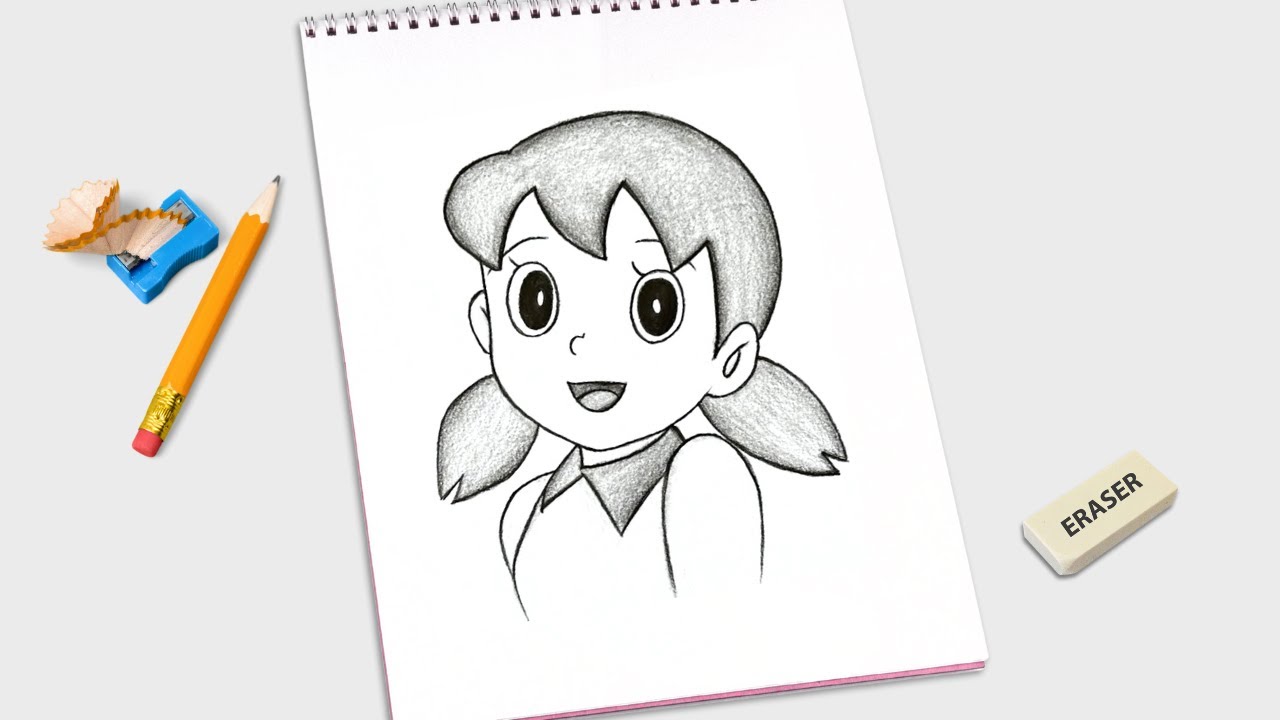 How to Draw Shizuka from Doraemon Step by Step | Easy Anime Drawing ...