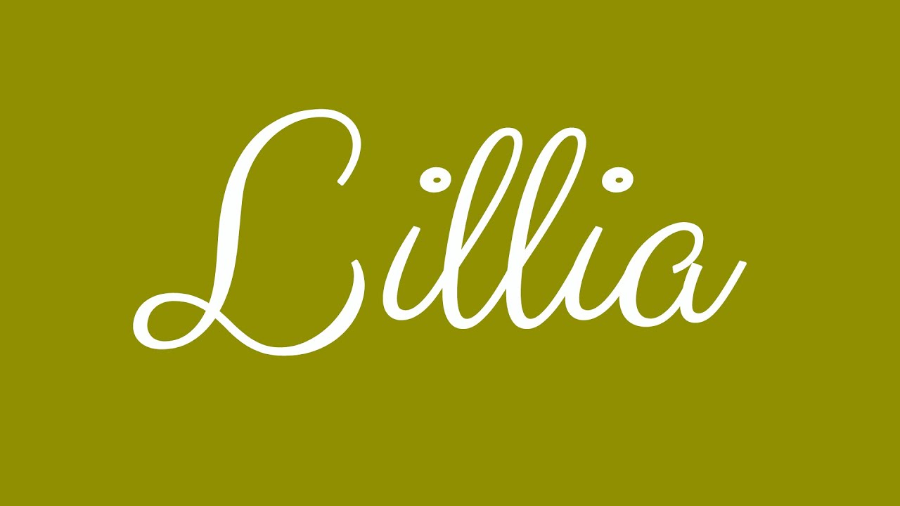 Learn how to Sign the Name Lillia Stylishly in Cursive Writing - YouTube