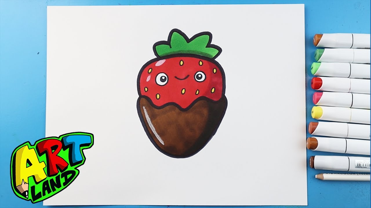 How to Draw a Chocolate Strawberry - YouTube