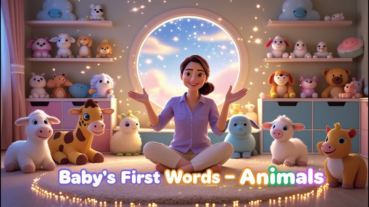 Learn Animal Words for Babies 🐶🐱 | Baby's First Words | Toddler ...