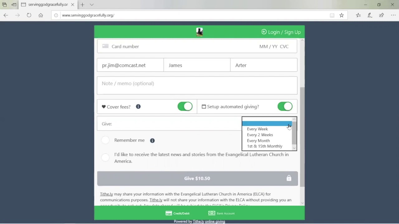 Giving Online through Tithe ly - YouTube