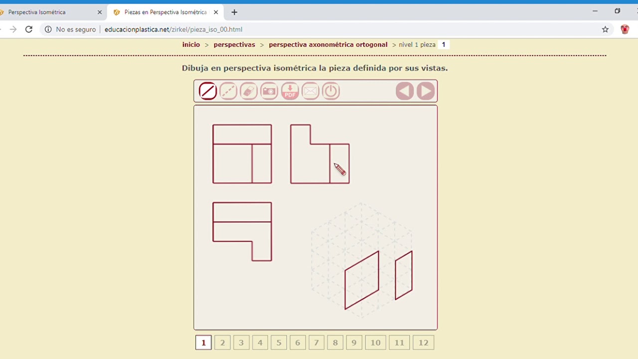 Cómo dibujar piezas en isométrica a partir de las vistas - YouTube