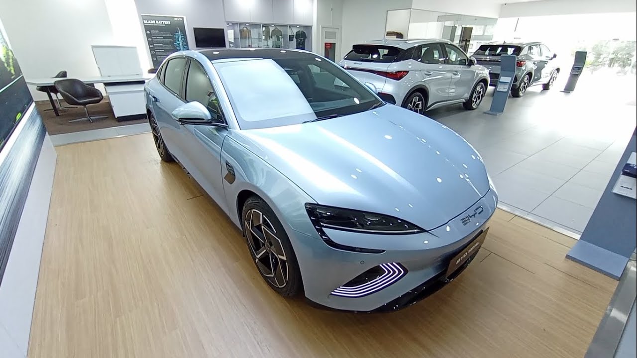 BYD Seal EV Performance AWD Arctic Blue walkaround exterior and ...