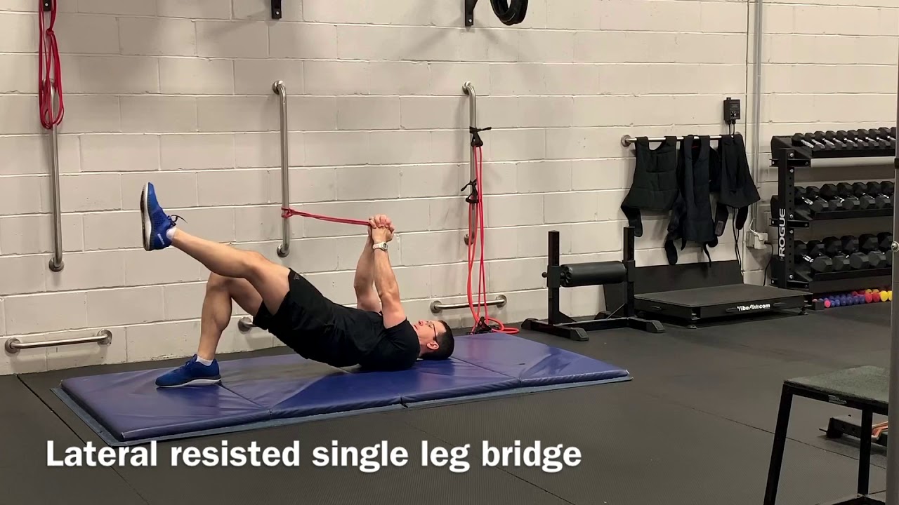 Lateral Resisted Single Leg Bridge - YouTube