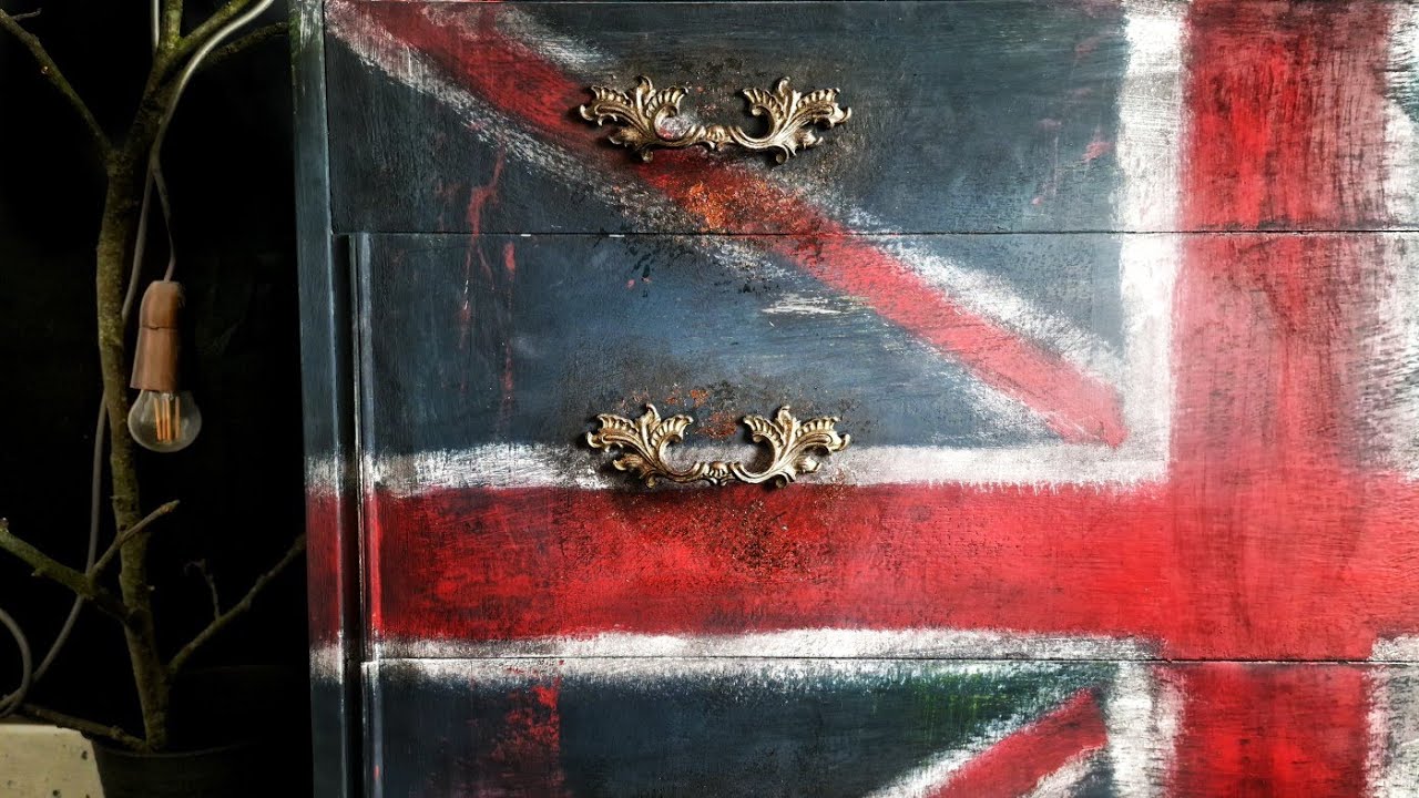 How to Paint a Rustic Union Jack on Furniture - YouTube