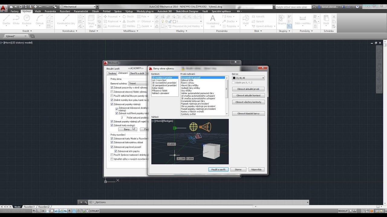 Změna pozadí - Autocad - YouTube