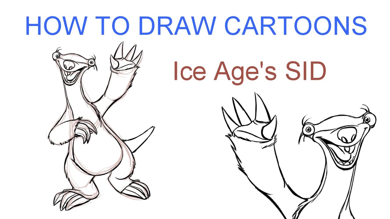 HOW TO DRAW CARTOONS - Ice Age's SID - YouTube