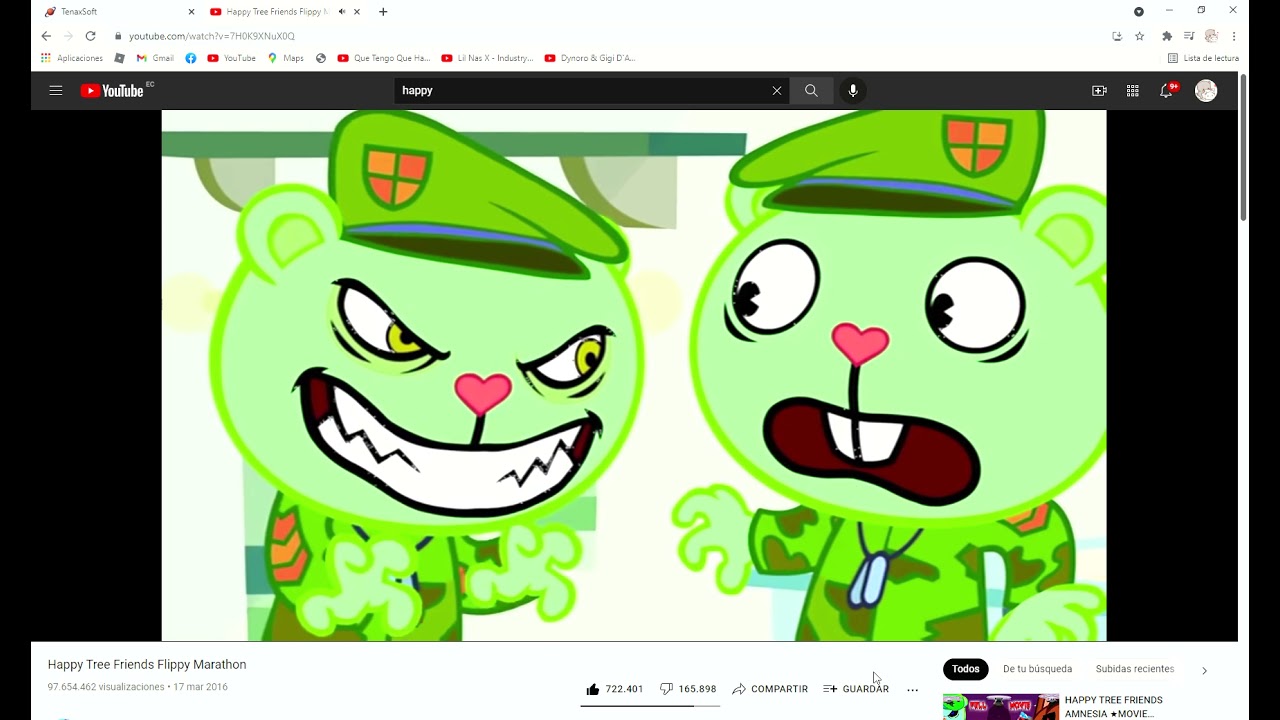 Reaccionando a Happy Tree Friends Flippy Marathon xd - YouTube