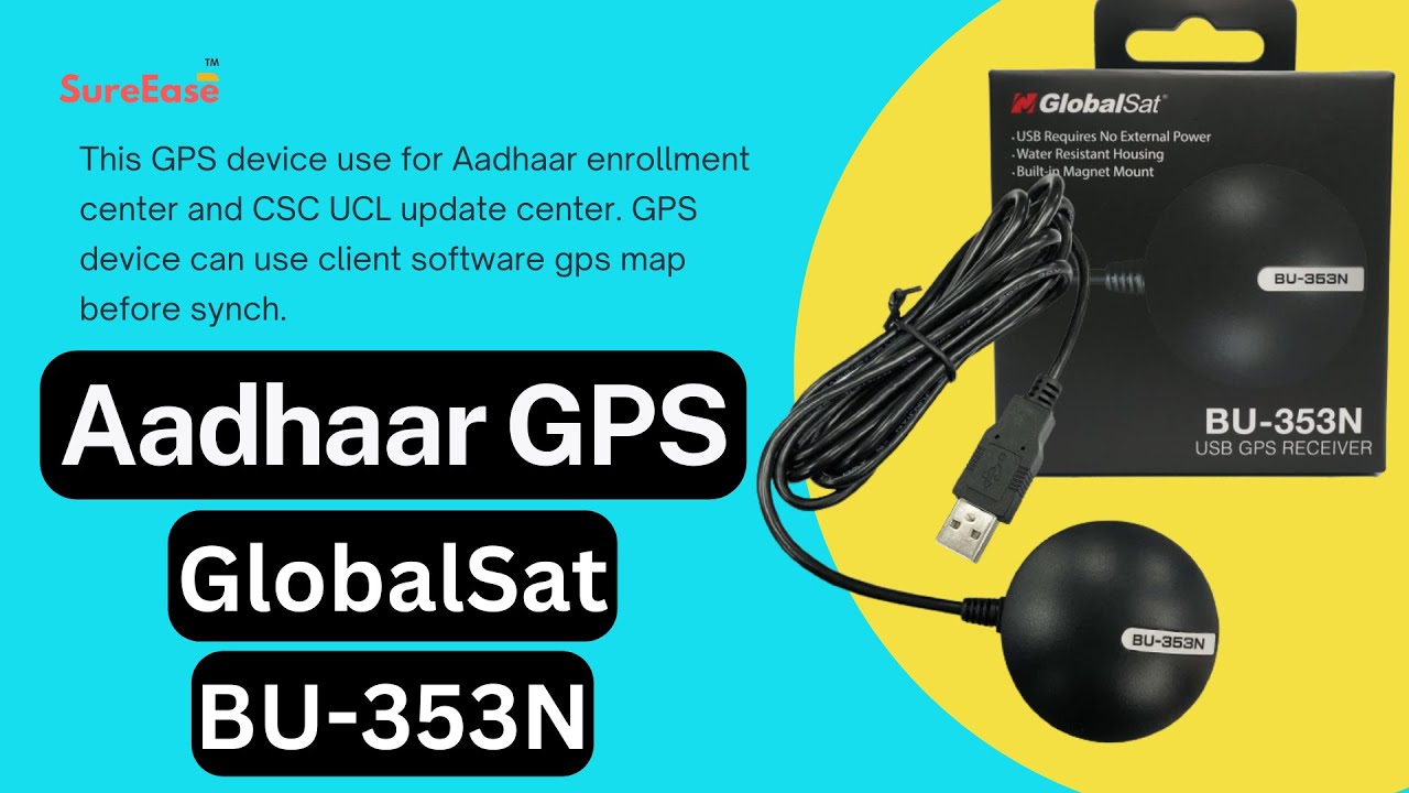 Aadhaar GPS GlobalSat BU-353N | GPS | BU-353N | SureEase - YouTube