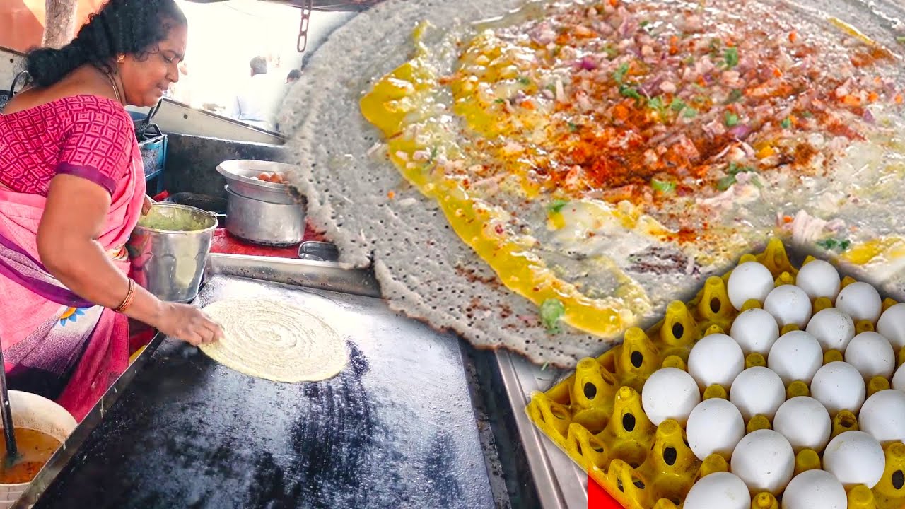 Village Egg Dosa | Double Egg Dosa Recipe | Upma Pesarattu | Indian ...