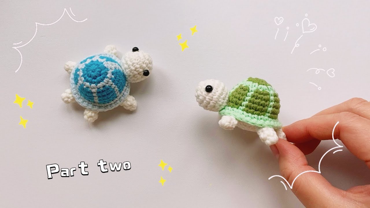 Part two-How to Crochet a Turtle Amigurumi Keychain🐢 Cute Turtle Keychain Crochet Tutorial - YouTube