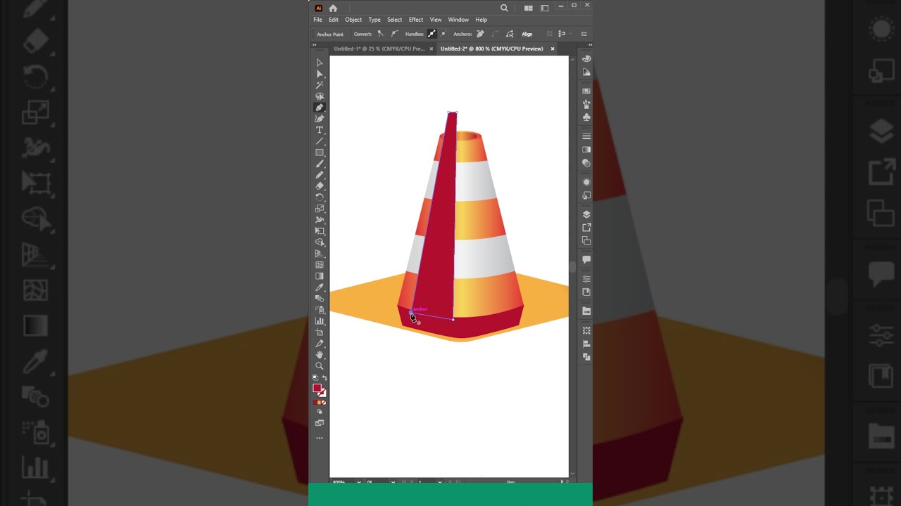 How To Draw A Vector Traffic Cone In Illustrator shorts YouTube How To Draw A Vector Traffic Cone In Illustrator shorts YouTube