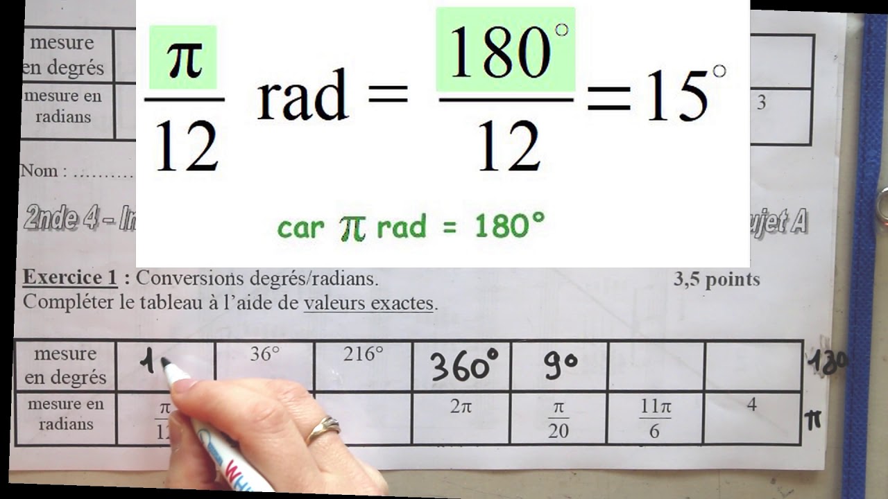 Trigonom trie 1 Du Degr Au Radian unit s De Mesures D angles YouTube