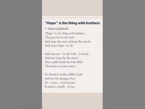 Hope is the thing with feathers by Emily Dickinson #literature #poetry ...