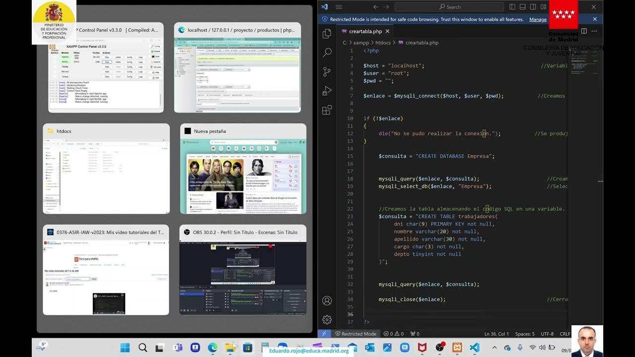 Crear Tabla PHP Profesor Ingeniero Informático Eduardo Rojo Sánchez - YouTube